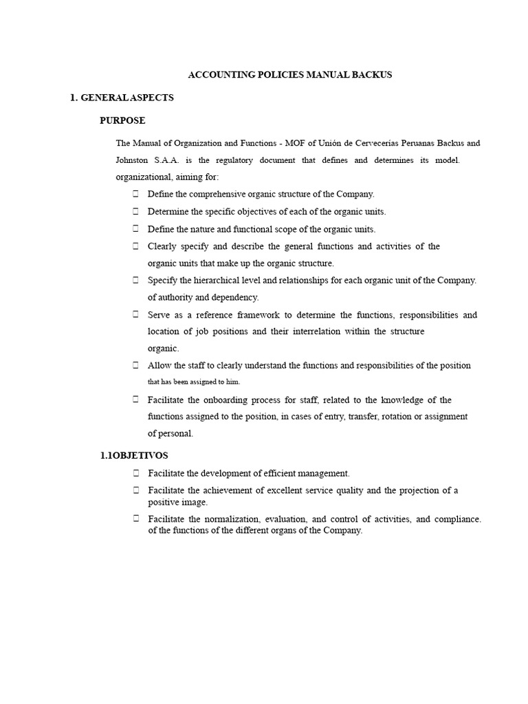 Backus Accounting Policies Manual | PDF | Dividend | International ...