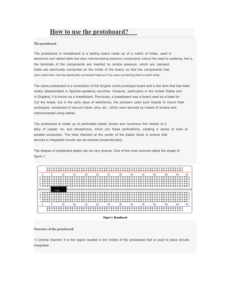 How to use the protoboard.docx | PDF | Electromagnetism | Manufactured ...
