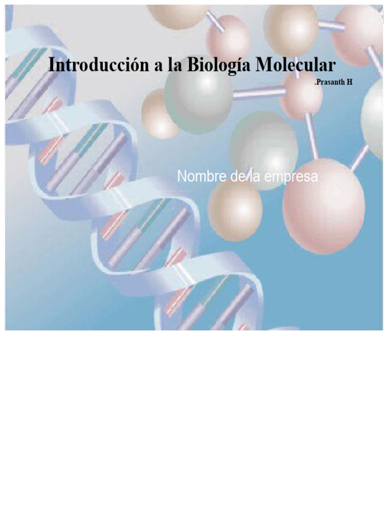 Introducción a la Biología Molecular | PDF | Adn | Rna