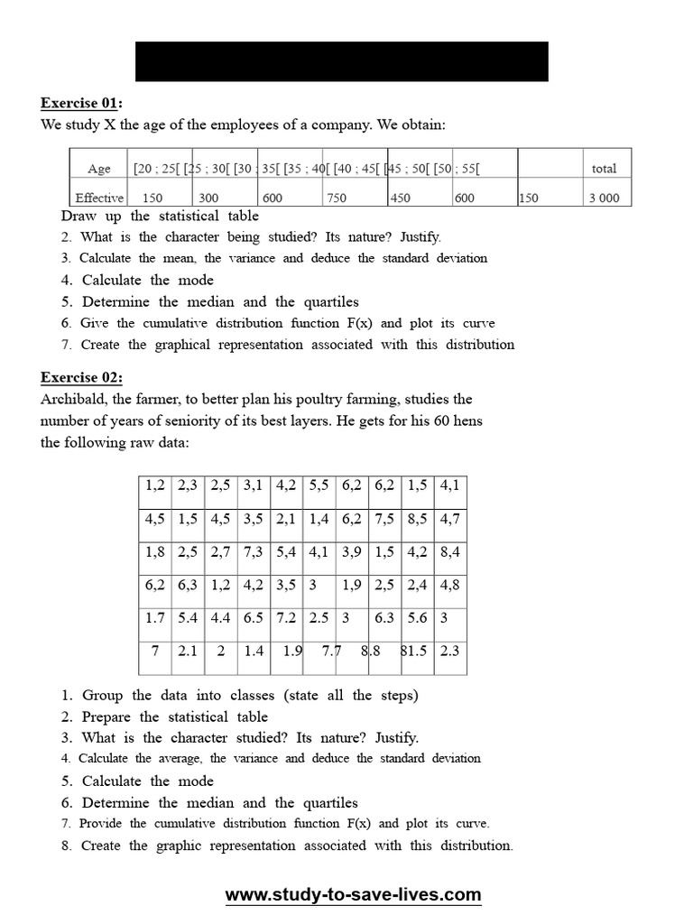 biostatistics exercises | PDF | Mode (Statistics) | Median