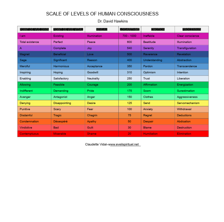 Levels of Human Consciousness Scale | PDF
