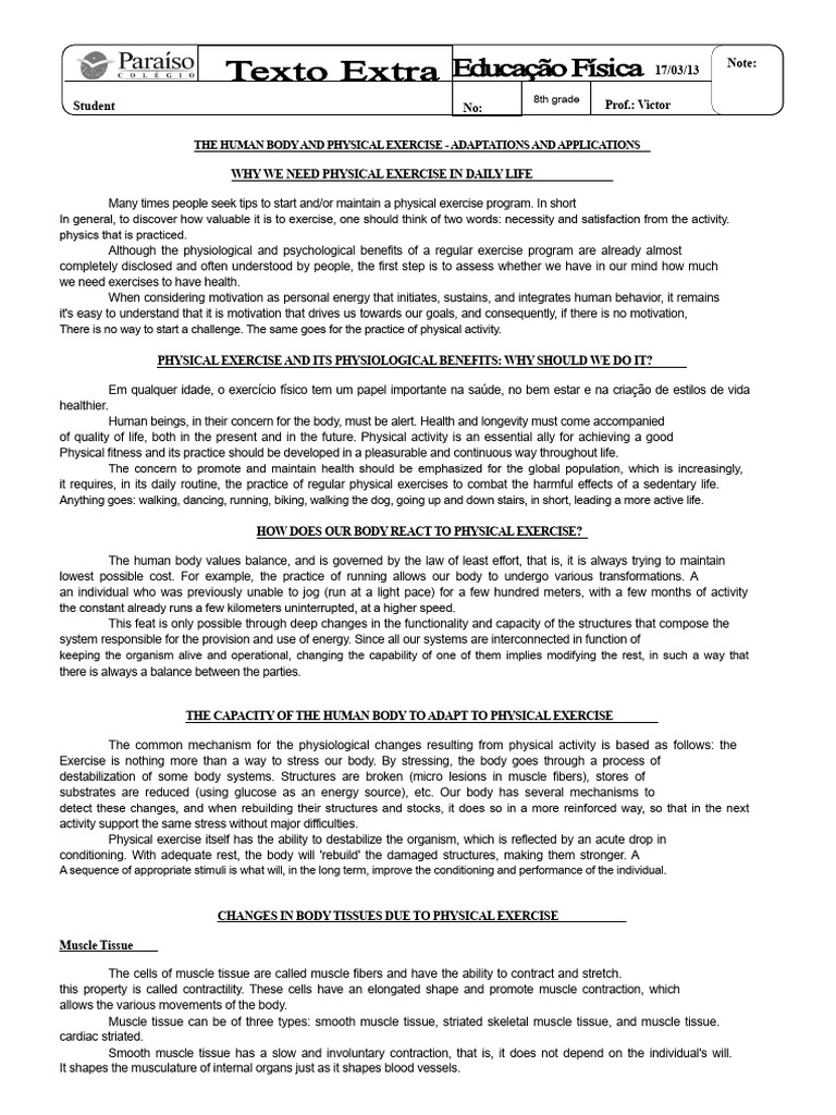 Extra Text Physical Education 8th Grade Elementary School II 17032014 ...