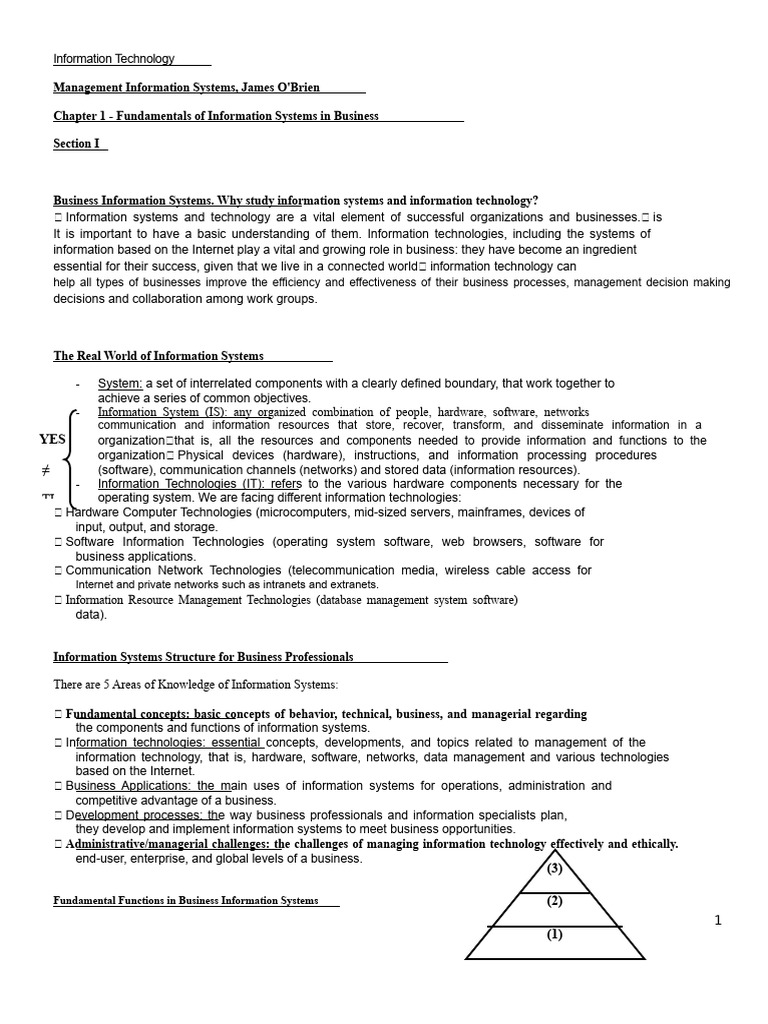 Summary of Management Information Systems - O'Brien Marakas | PDF ...