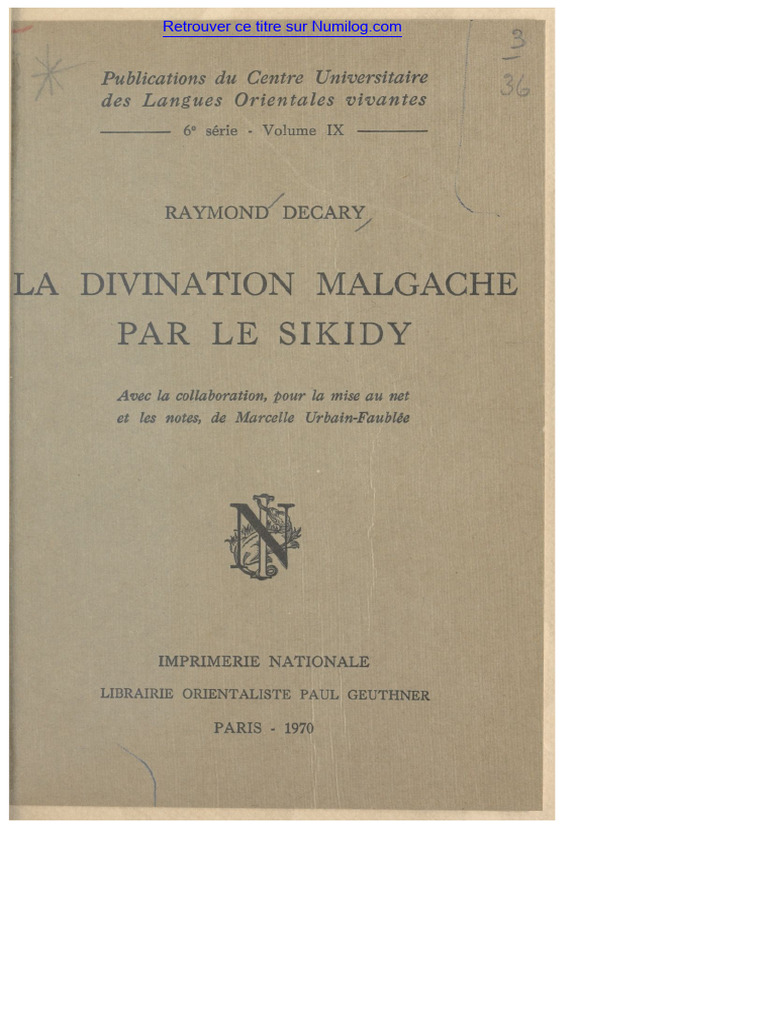 A Divinação Malgaxe Pelo Sikidy | PDF