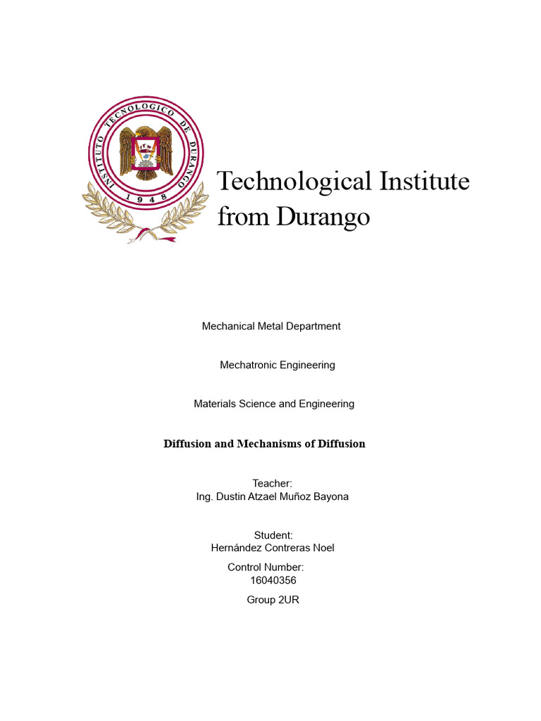 Diffusion and Mechanisms of Diffusion | PDF | Metals | Diffusion