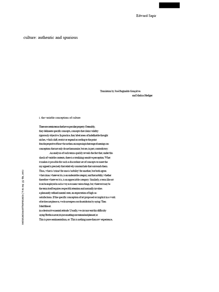 Understanding Authentic vs. Spurious Culture | PDF | Experience ...