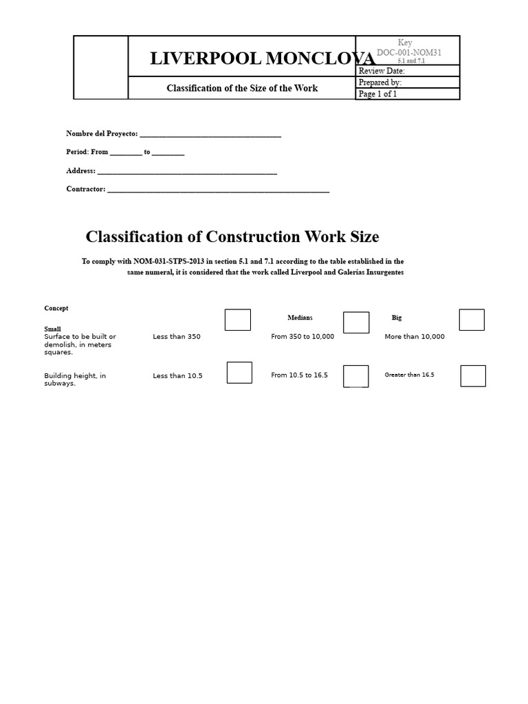 03-Classification of Construction Size | PDF