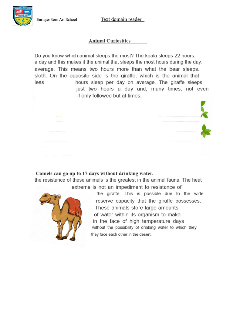 Animal curiosities text 2 | PDF