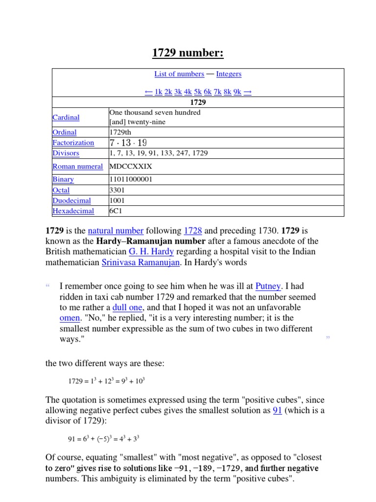 1729 Number.......... | PDF | Ring Theory | Numbers