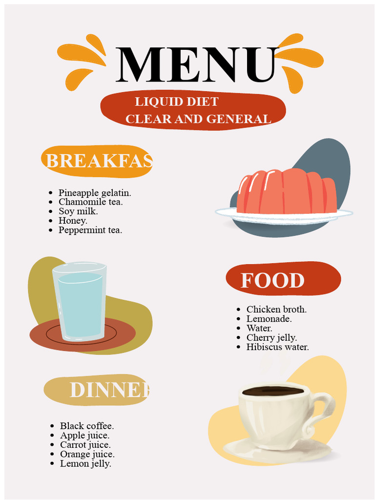 Clear and General Liquid Diet Menu | PDF