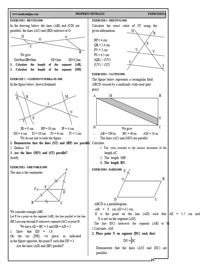 Thales' Theorem Exercises and Solutions | PDF | Geometry | Euclid
