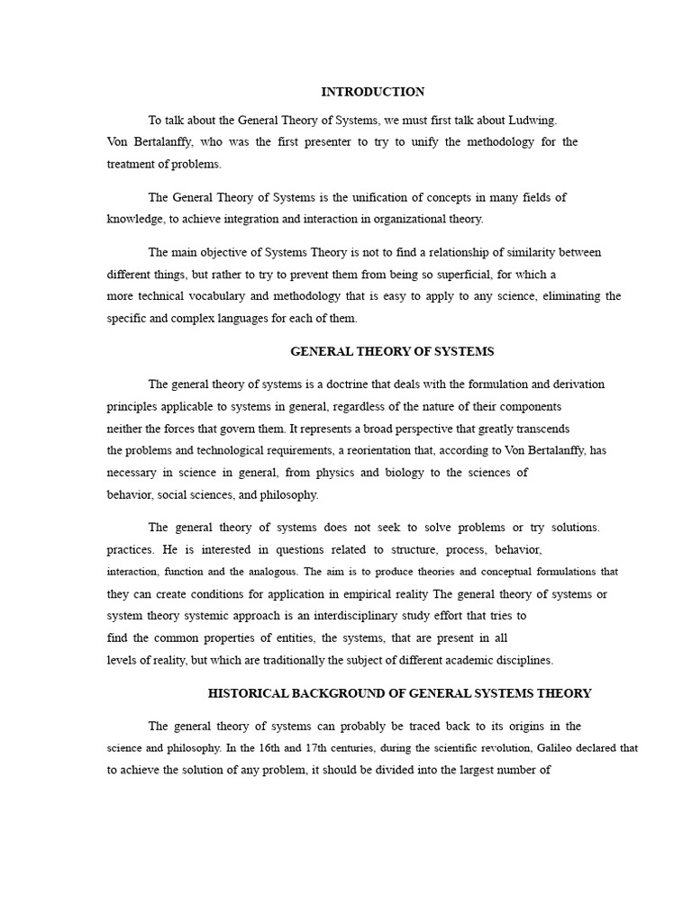 Background of General Systems Theory | PDF | Systems Theory | System