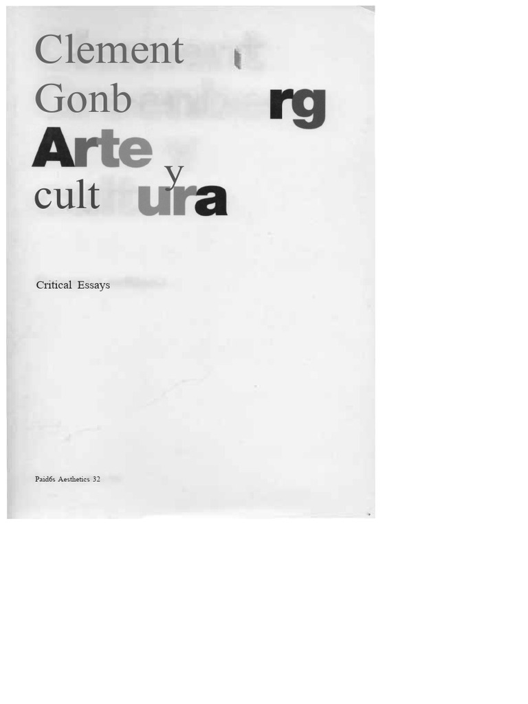 Greenberg, Clement - Art and Culture | PDF