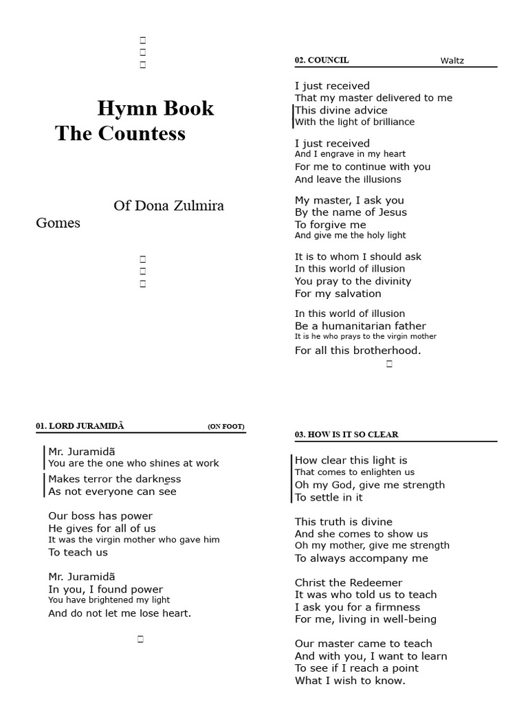 D. ZULMIRA GOMES - Hymn Book The Countess | PDF | Mary, Mother Of Jesus ...