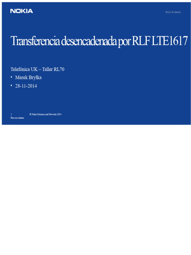 06 LTE1617 RLF Activado Transferencia | PDF | Estándares de ...