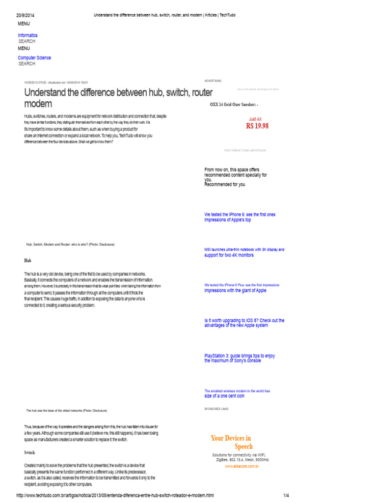 Understand the Difference Between Hub, Switch, Router, and Modem | PDF ...