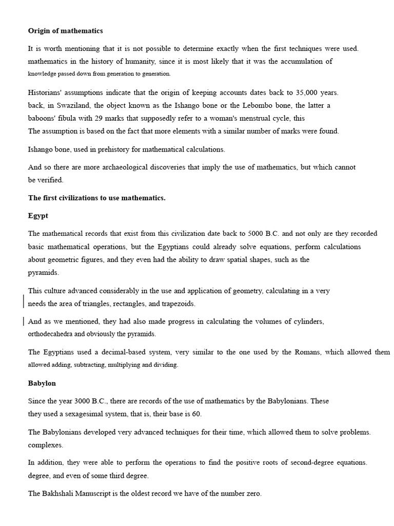 Origin of mathematics | PDF | Mathematics | Geometry