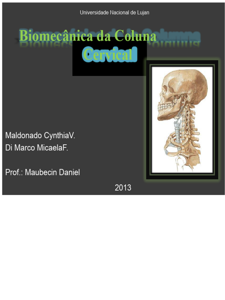 Biomecânica da Coluna Cervical | PDF | Vértebra | Osteoartrite