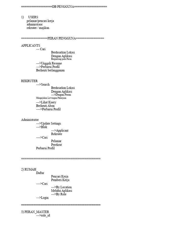 Skema Database Portal Pekerjaan | PDF