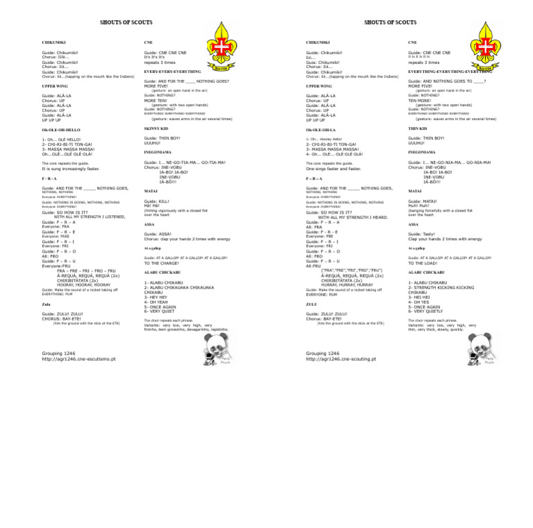 Scream Scouts | PDF | Refrain | Songs