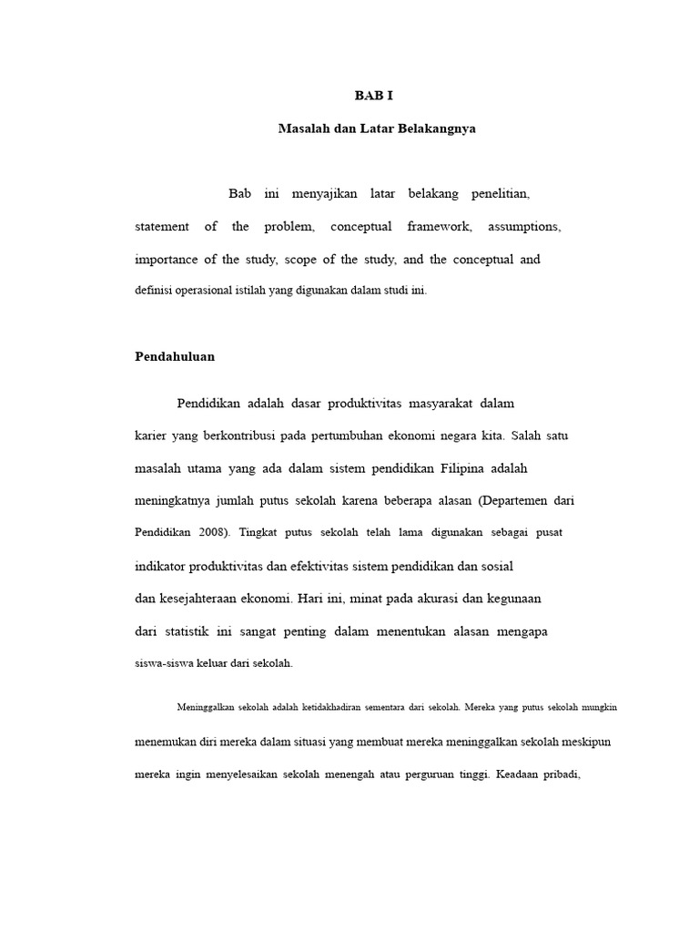 Alasan Putus Sekolah di CCSFP | PDF