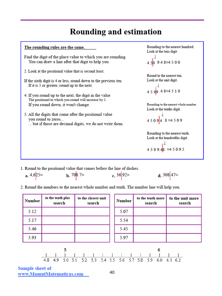 Decimals 1 Rounding Estimation | PDF | Rounding | Numbers