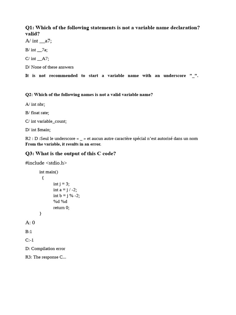 Test Multiple Choice Questions | PDF