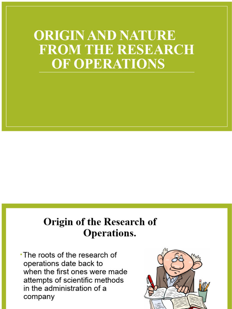 Origin and Nature of Operations Research | PDF
