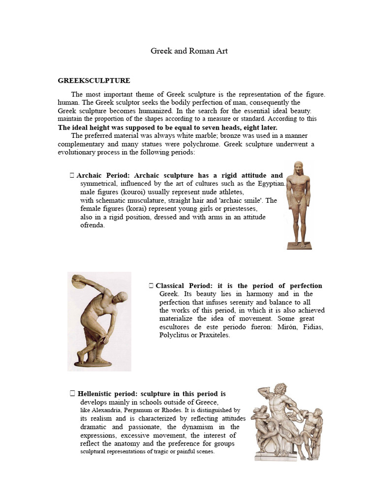 Greek and Roman art | PDF | Sculpture | Western Art