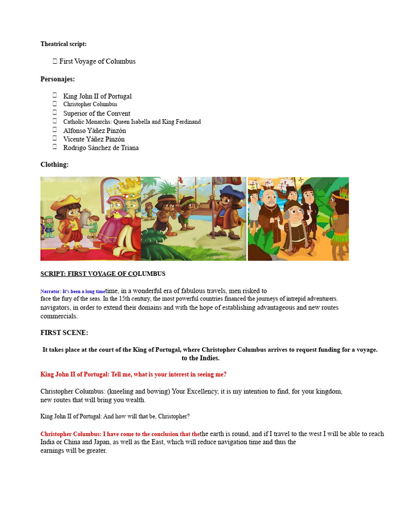 Theatrical script Christopher Columbus.docx | PDF | Christopher ...