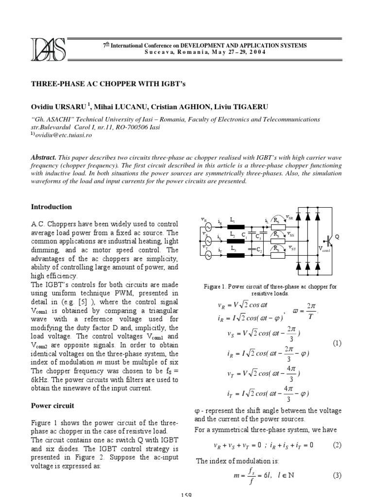 Three-Phase Ac Chopper With Igbt'S | PDF | Alternating Current | Power ...