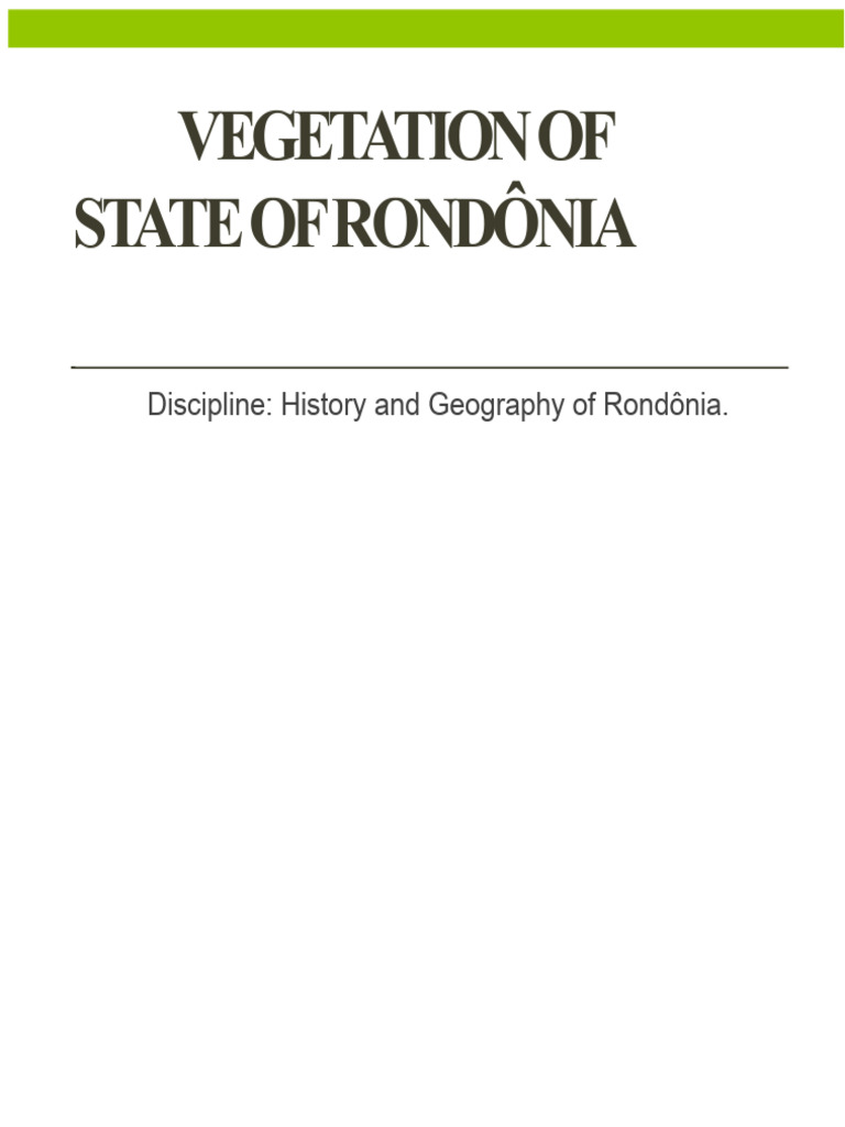 Vegetation Types in Rondônia, Brazil | PDF | Forests | Amazon Rainforest