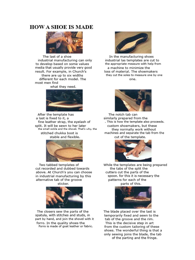 HOW A SHOE IS MADE | PDF | Shoe | Seam (Sewing)