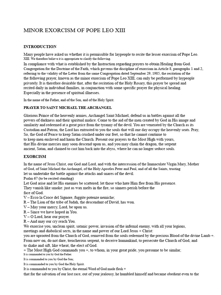 Minor Exorcism Guidelines for Laypeople | PDF | Exorcism | Prayer