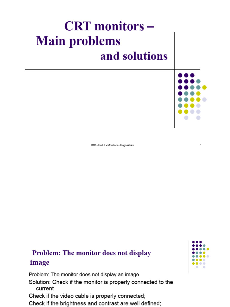 CRT Monitors - Main Problems and Solutions | PDF | Computer Monitor | Video