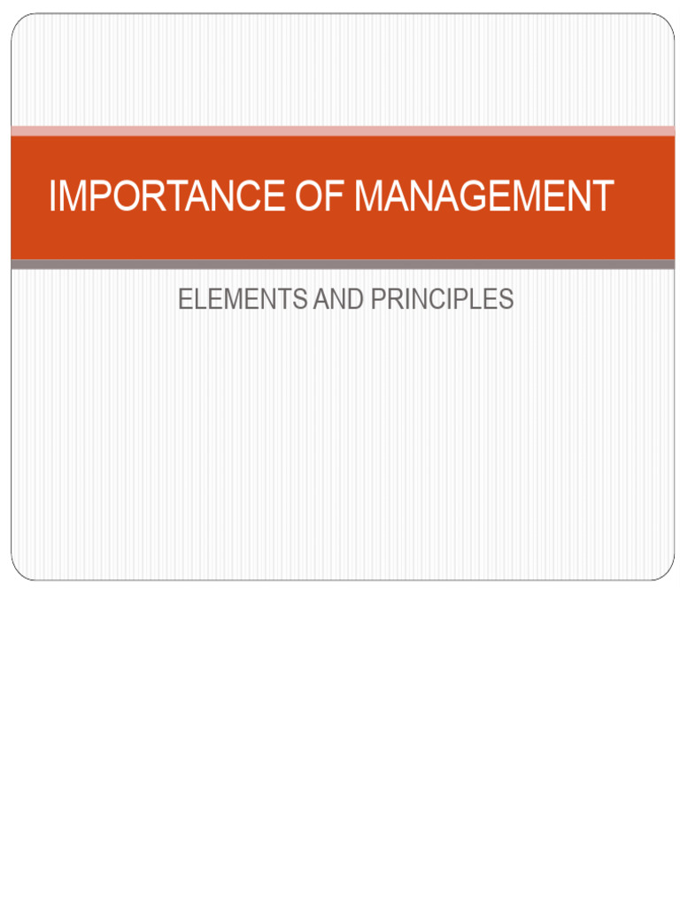 Importance of Management | PDF