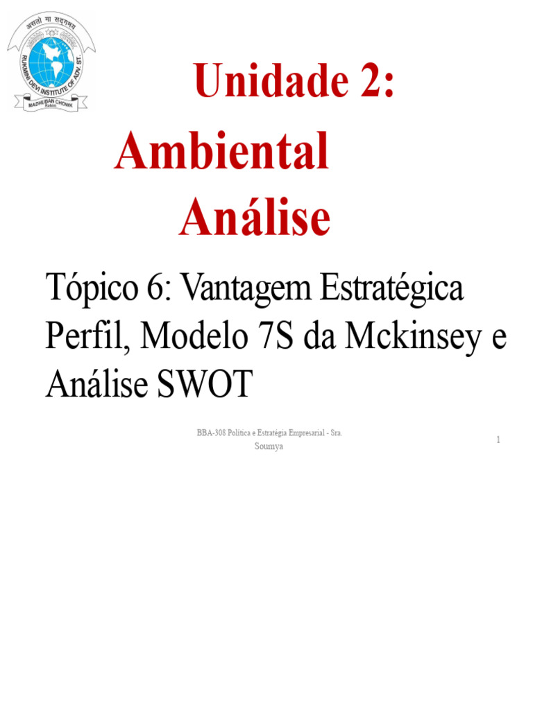 6- SAP, Mckinsey 7S e SWOT | PDF | Análise SWOT | Gestão estratégica