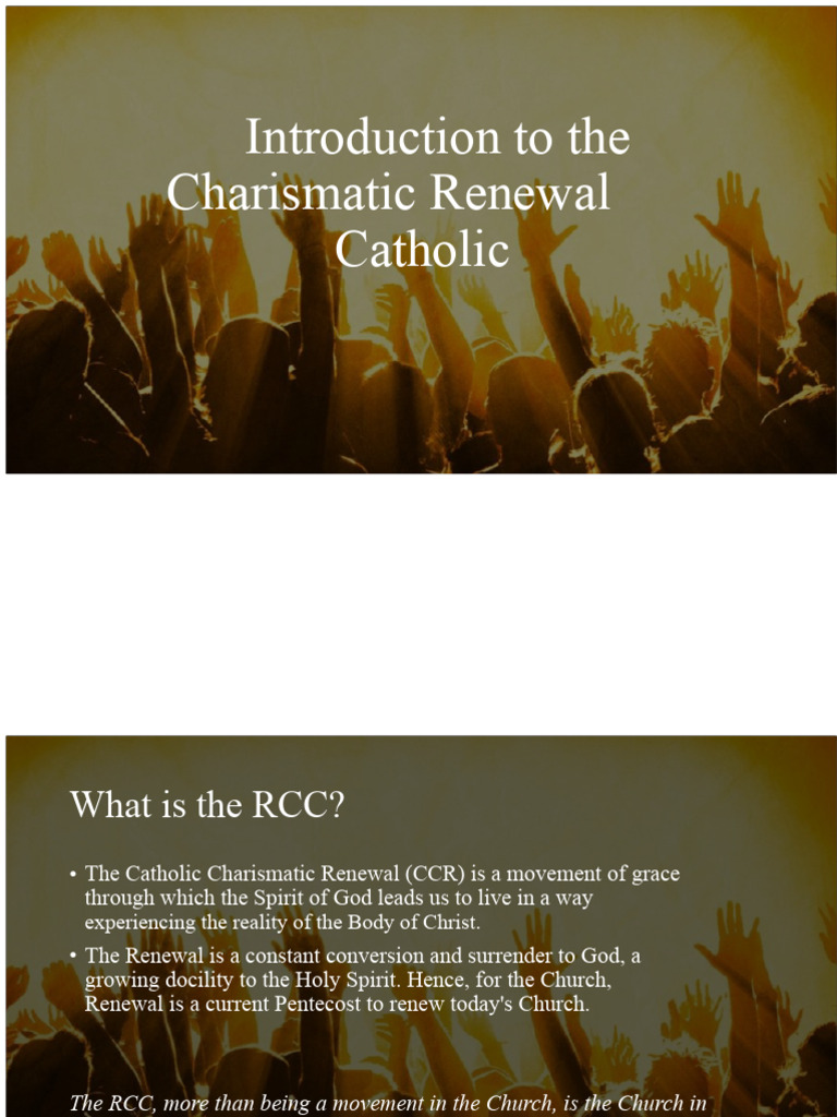 Introduction To The Catholic Charismatic Renewal | PDF | Baptism | Jesus