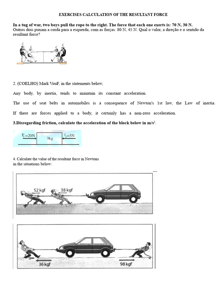 Exercises Calculation of The Resultant Force | PDF