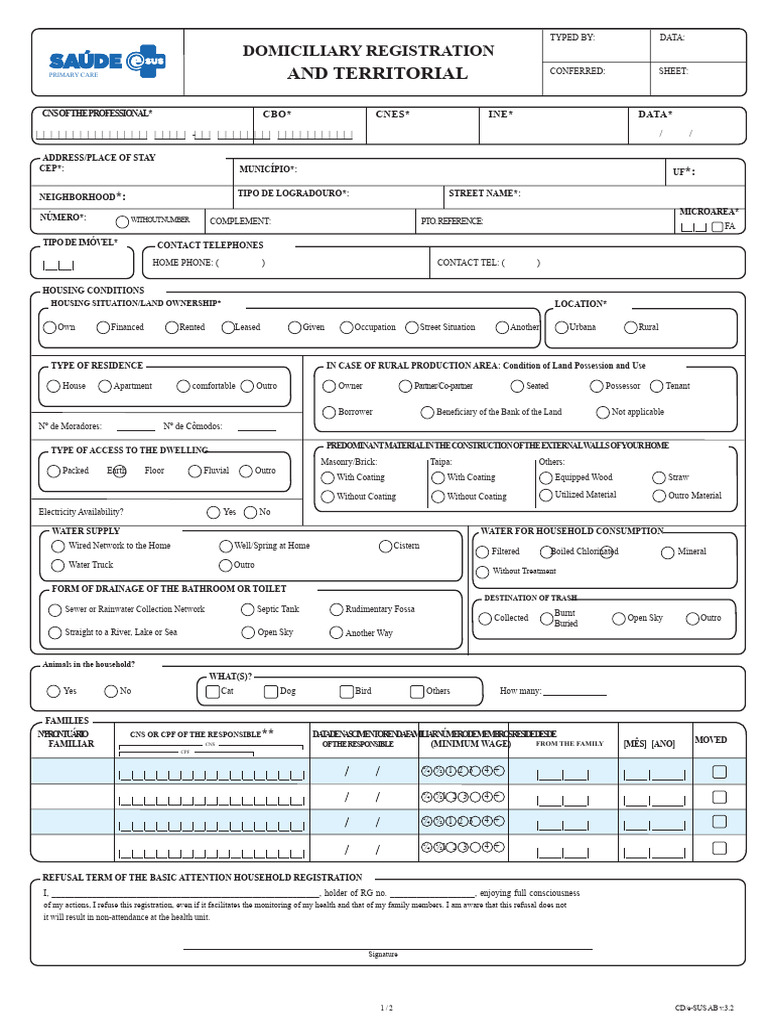 ACS Household Registration Form Territorial Version3 2 | PDF ...