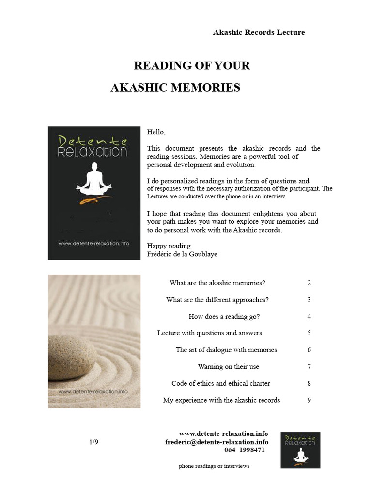 Reading of The Akashic Records | PDF | Spirituality