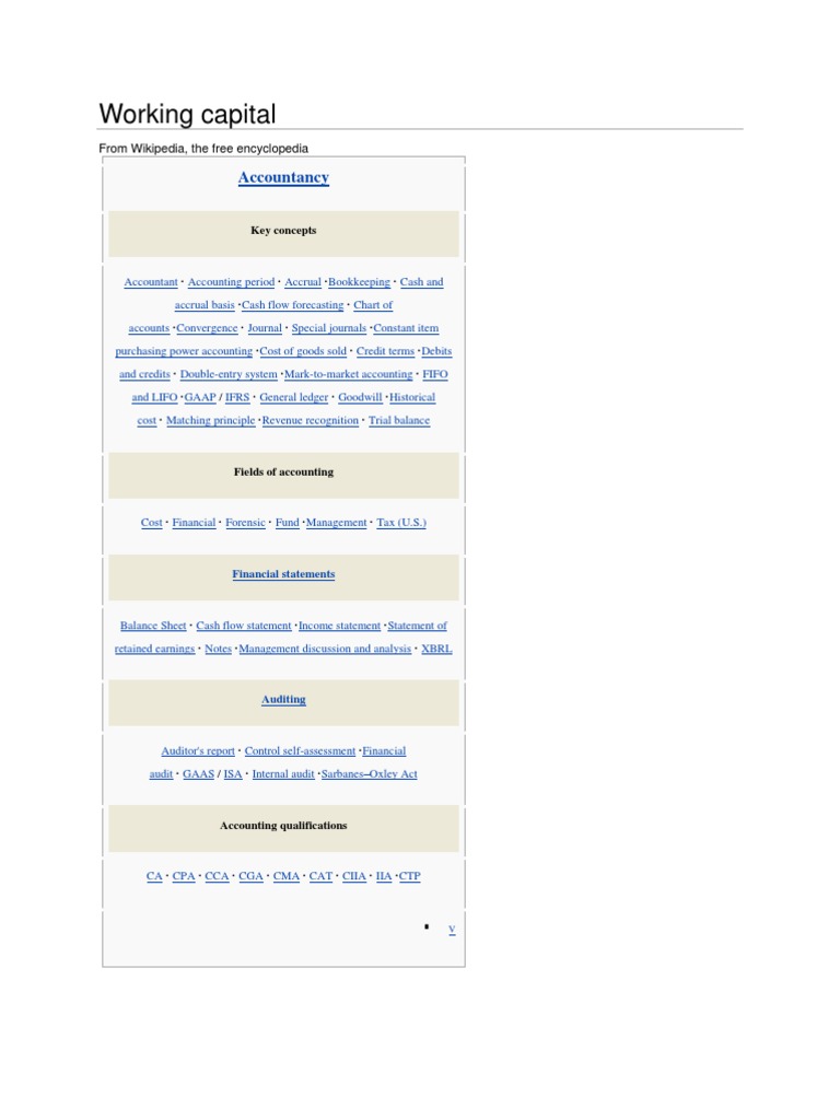 Working Capital DATA | PDF | Working Capital | Debits And Credits