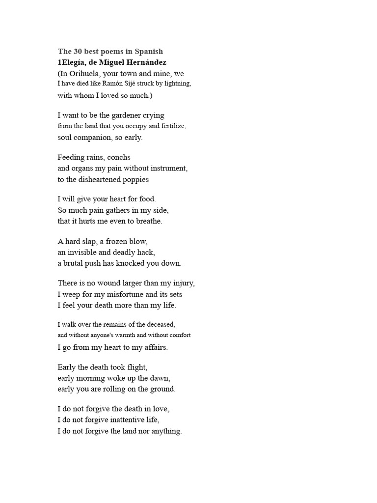 30 Best Spanish Poems Collection | PDF