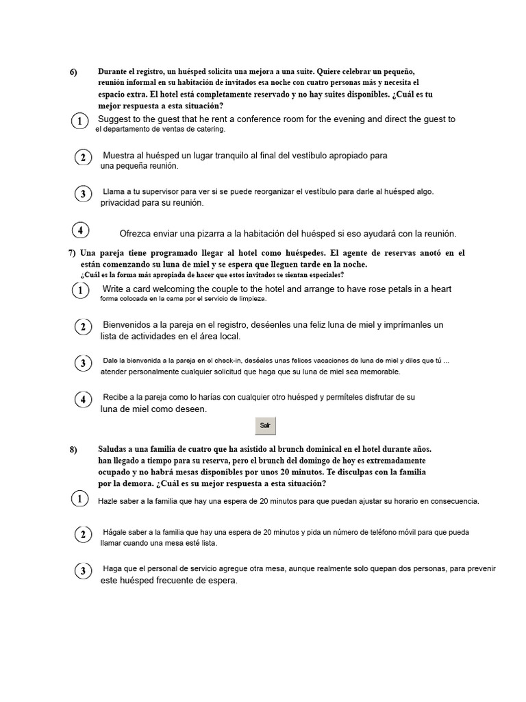 Pregunta del hotel | PDF | Hotel