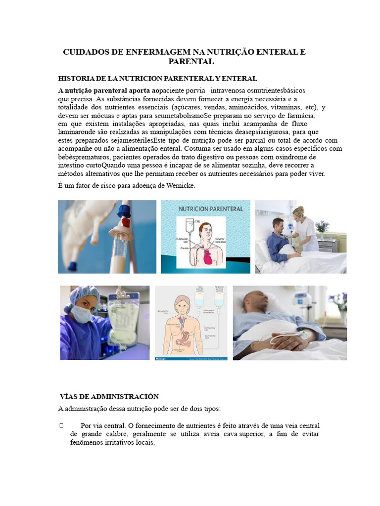 Cuidados de Enfermagem Na Nutrição Enteral e Parental | PDF | Nutrição ...