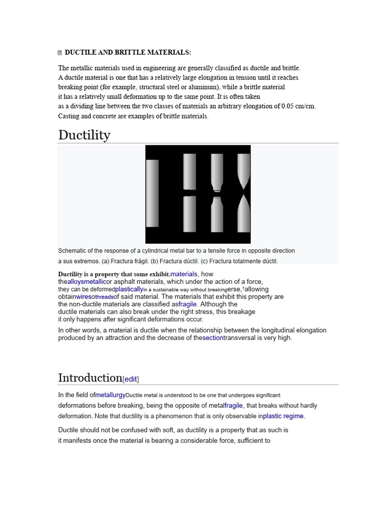 Ductile vs. Brittle Materials Explained | PDF | Ductility | Plasticity ...