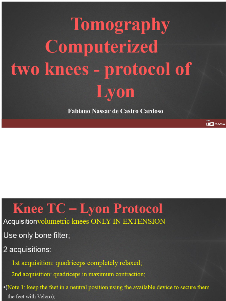 Lyon Protocol for Knee Tomography | PDF