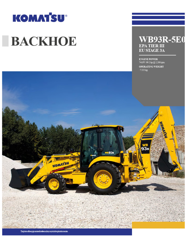 WB93R Komatsu Catalog | PDF | Loader (Equipment) | Diesel Engine