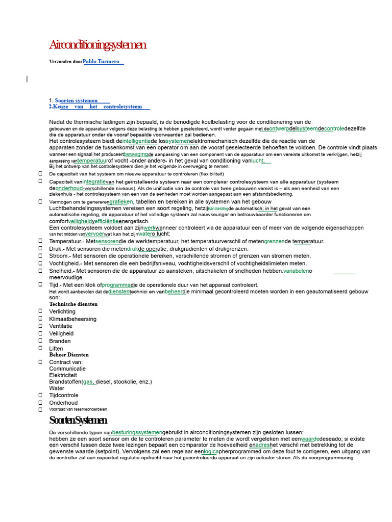 Airconditioningsystemen: Soorten Systemen | PDF