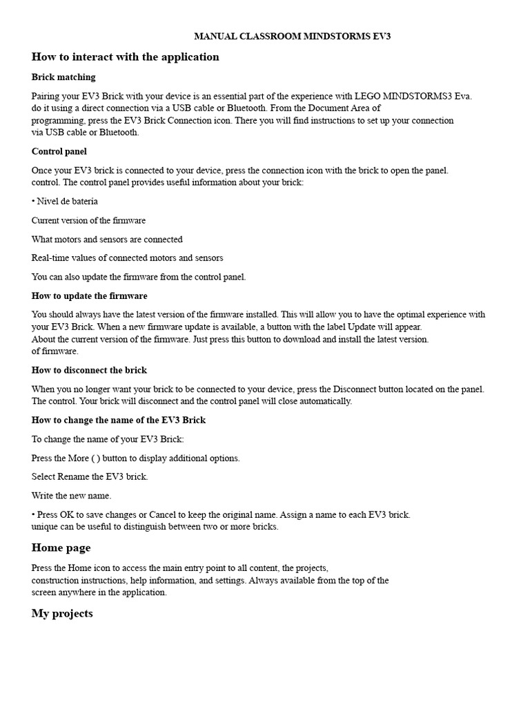 MANUAL CLASSROOM MINDSTORMS EV3 | PDF | Remote Control